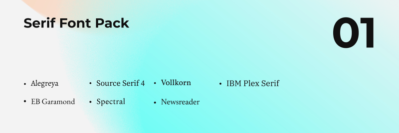 Purchase FREE Serif Font Pack | Clicky