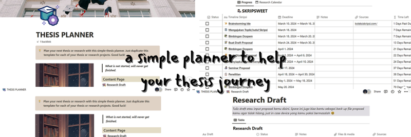 PAKET BUNDLING [DIGITAL PLANNER + THESIS PLANNER] | Clicky