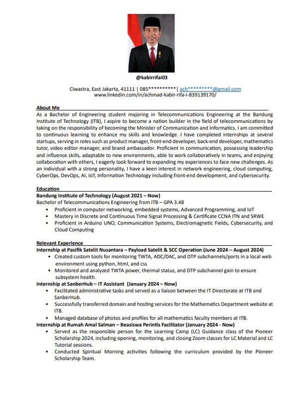 CV Lolos MSIB Huawei dan Magang Mandiri PSN | Clicky