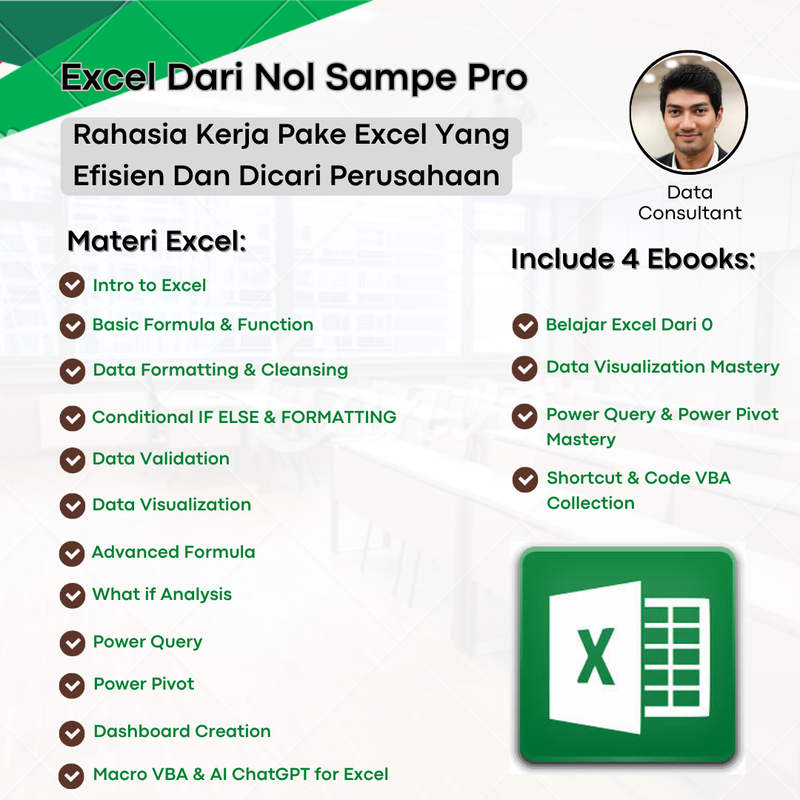 Belajar Excel Dari Nol Sampe Pro, Bisa Automasi/Visualisasi/Analisa Data, dan Hemat Waktu Kerja ...