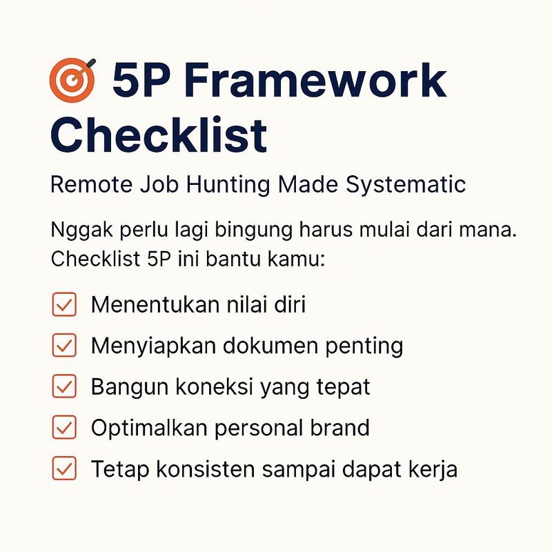 🎯 5P Framework Checklist for Remote Job Hunting Made Systematic | Clicky