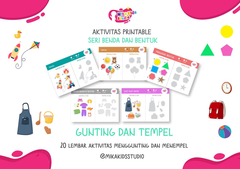 Potong dan Tempel (Cut and Paste) Seri Benda dan Bentuk | Clicky