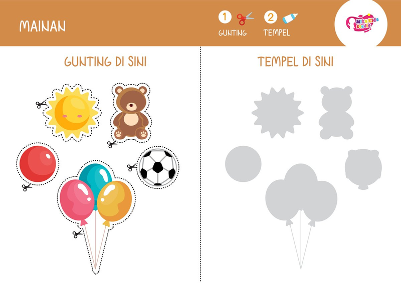 Potong dan Tempel (Cut and Paste) Seri Benda dan Bentuk | Clicky