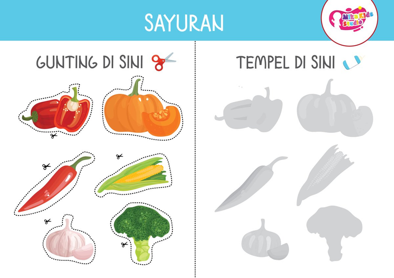 Potong dan tempel (Cut and Paste) Seri Sayur Tumbuhan dan Hewan | Clicky