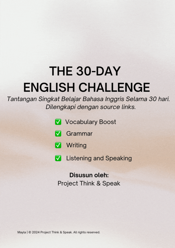 FREE E-book The 30-Day English Challenge | Clicky