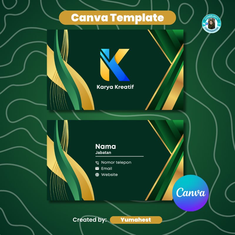 Canva Template: Business Name Card (01) by Yumahest | Clicky