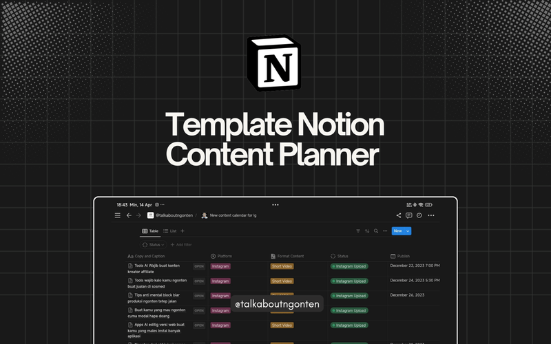 Template Notion "Content Planner" | Clicky