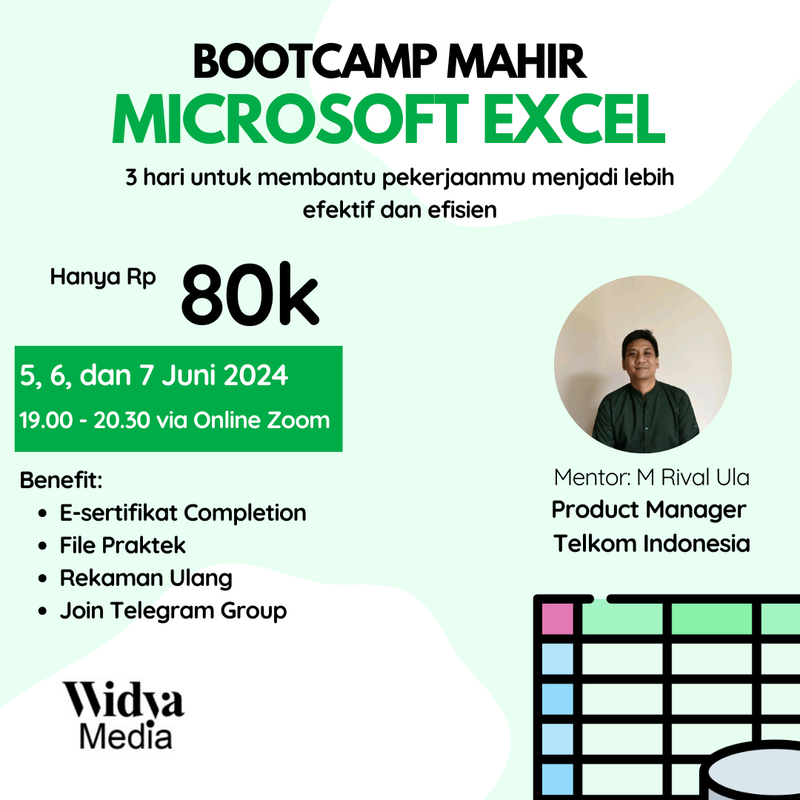 BOOTCAMP MAHIR MICROSOFT EXCEL BATCH 1 (MAKSIMAL 50 ORANG) | Clicky