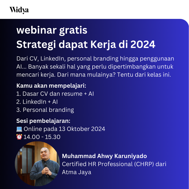 [webinar gratis] Strategi dapat kerja di 2024 | Clicky