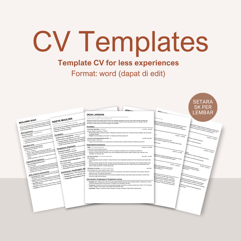 CV ATS Templates [Freshgrad eng & indo, Internship, Schoolarship ...