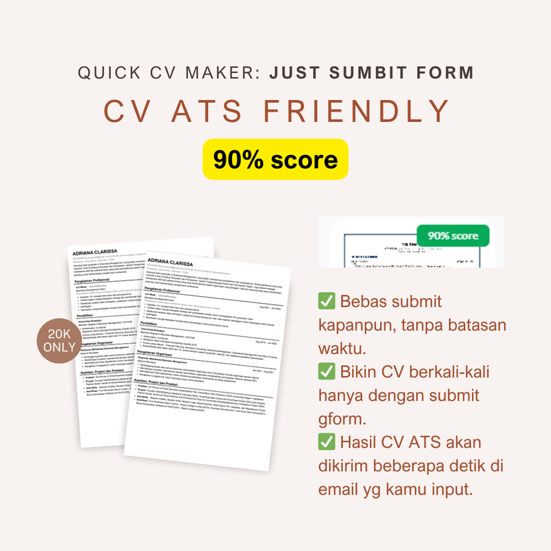 CV ATS Friendly [untuk mahasiswa/freshgrad] B.INDO | Clicky