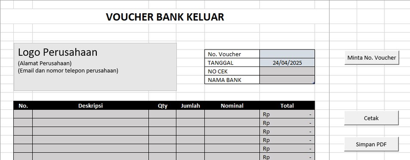 Voucher Bank dan Catatan Bank - Isi Form dan Masuk Catatan Otomatis ...