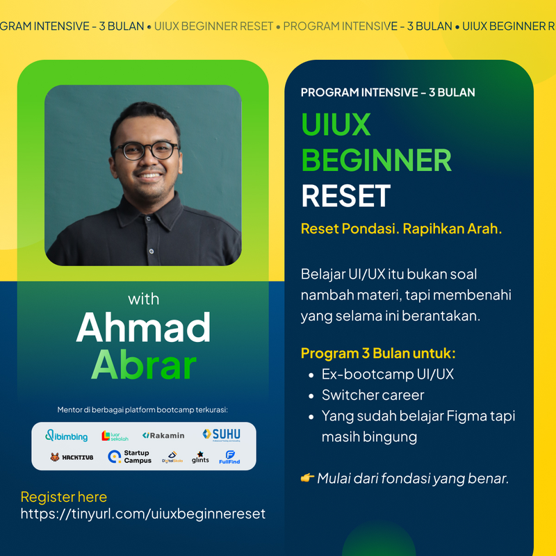 UI/UX Beginner Reset — Program 3 Bulan | Clicky