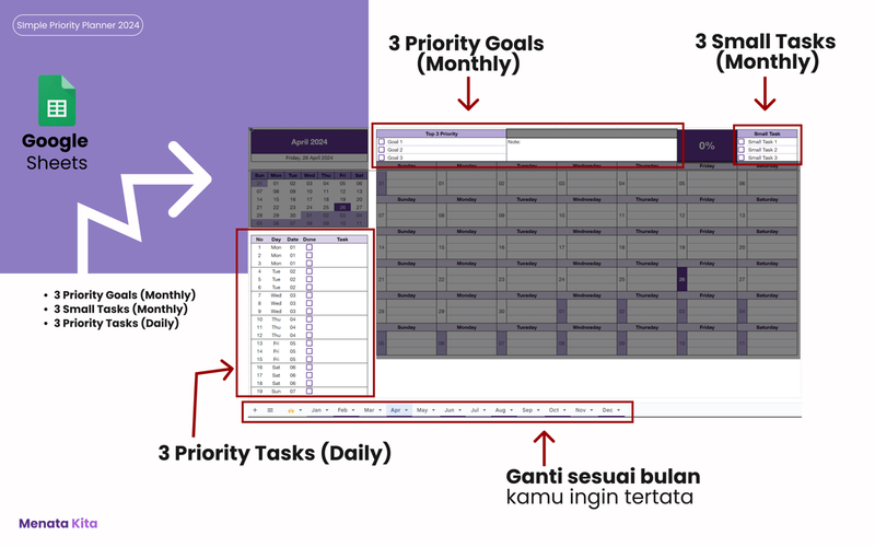 Simple Priority Matrix 2024 | Spreadsheets | Clicky