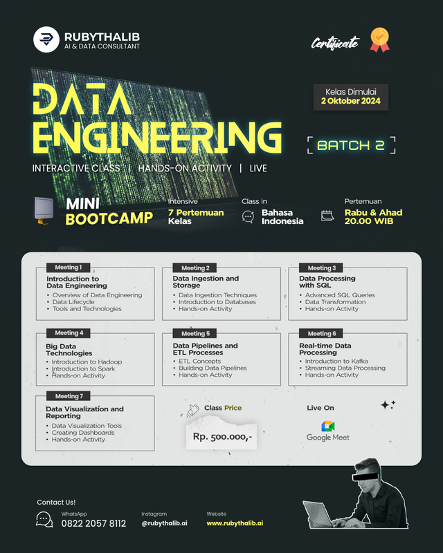 [DISC. 30%] ONLINE CLASS DATA ENGINEERING PACKAGE | Clicky