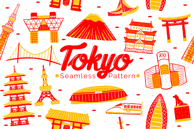 Tokyo Seamless Pattern Pack | Clicky