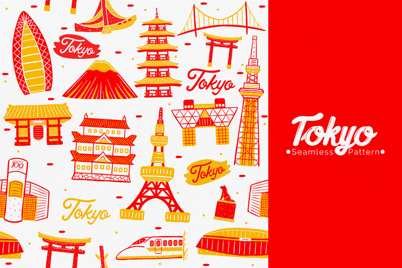 Tokyo Seamless Pattern Pack | Clicky