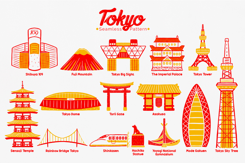 Tokyo Seamless Pattern Pack | Clicky