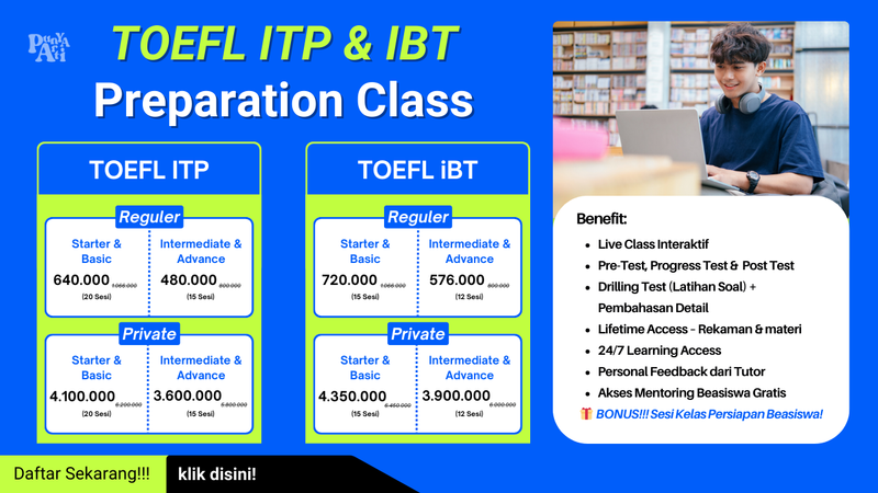 TOEFL iBT Starter & Basic - Kelas Private | Clicky
