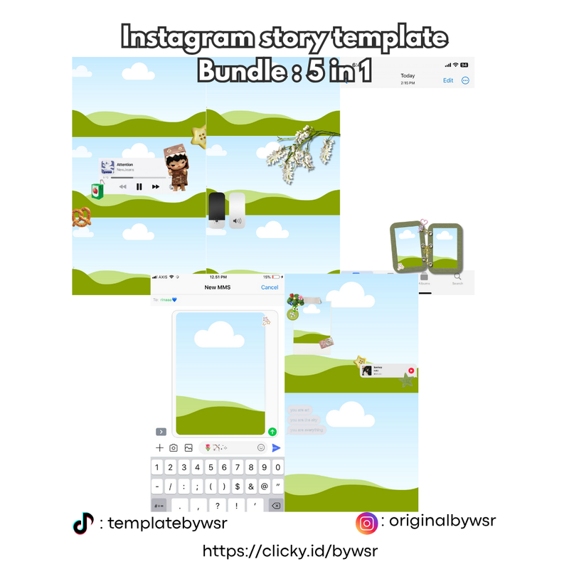 [FREE] Instagram story template: Bundle 5 in 1 | Clicky