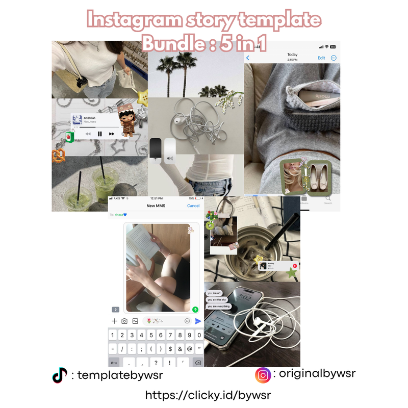 [FREE] Instagram story template: Bundle 5 in 1 | Clicky