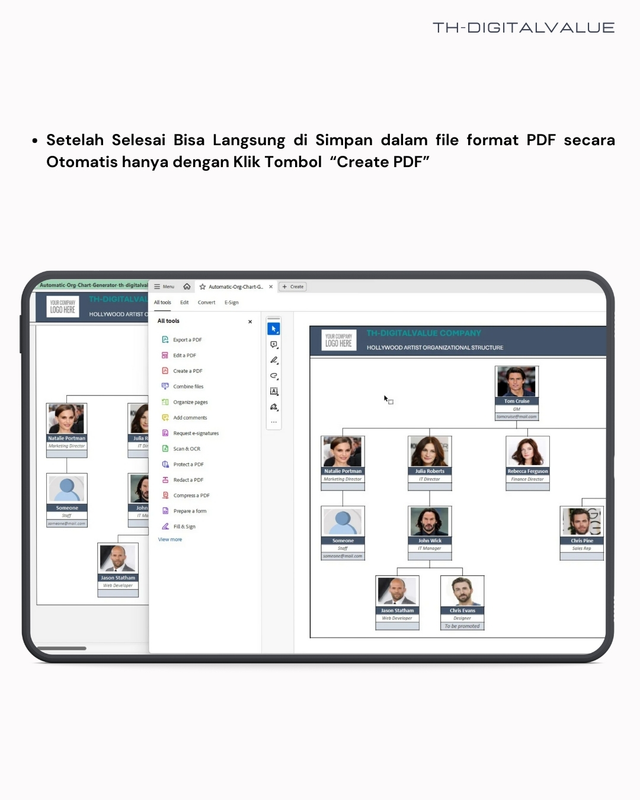 Automatic Organizational Chart Generator - Excel Template | Clicky