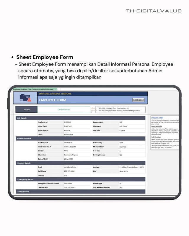 Employee Database - Excel Template | Clicky