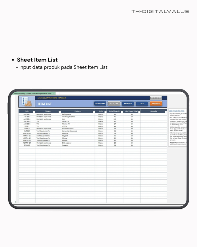 Stock & Inventory Tracker - Excel Template | Clicky