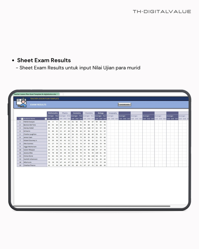Teacher Lesson - Excel Template | Clicky